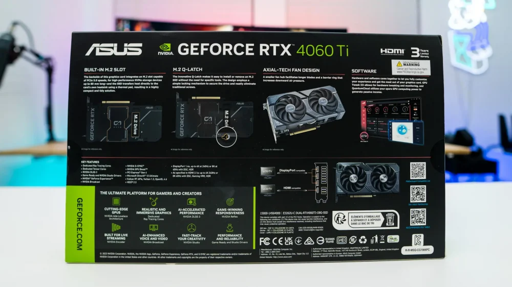 ASUS Dual GeForce RTX 4060 Ti SSD OC Edition Graphics Card Review ...